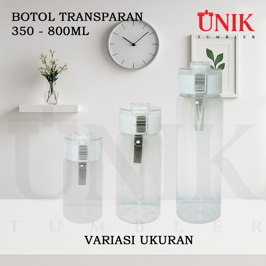Jual Botol Minum Putih Transparan Bening Estetik aestetik Botol Air ...