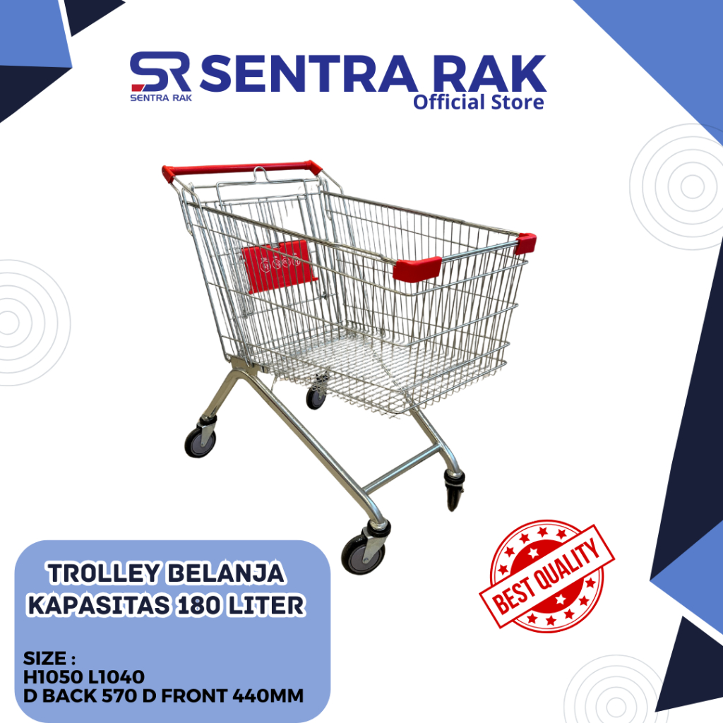 Jual Trolley Belanja Trolley Supermarket 180 liter- Troli Belanja ...