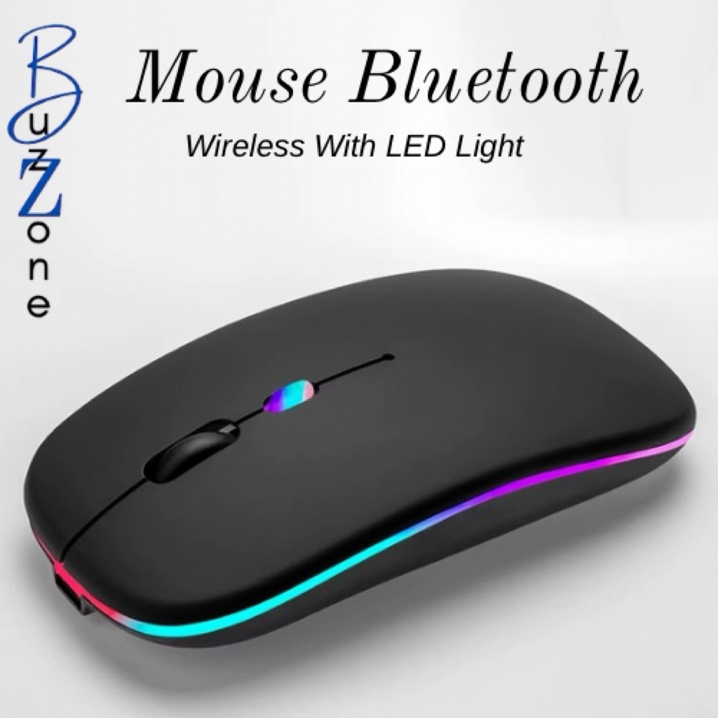 Jual Mouse Wireless Rechargeable Led RGB 2.4G+ Bluetooth Mouse 2 In1 ...