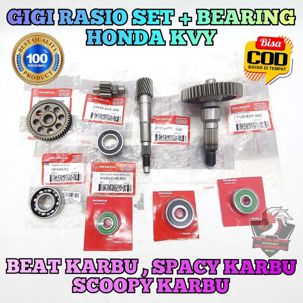 Jual GIGI RASIO SET KVY + BEARING ASLI ORIGINAL HONDA BEAT KARBURATOR ...