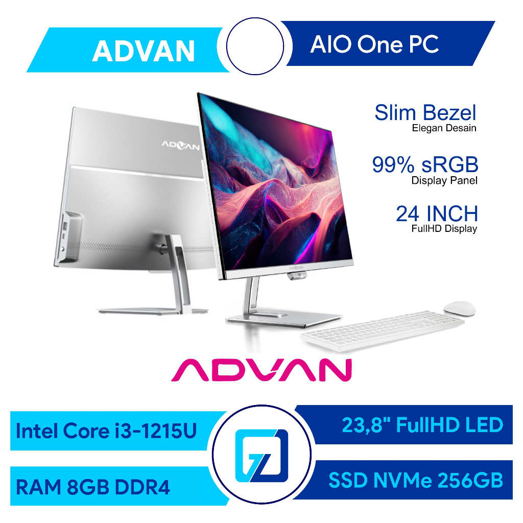Jual ADVAN All in One PC AIO ONEPC Intel Core i3 1215U 99% SRGB 8GB SSD ...