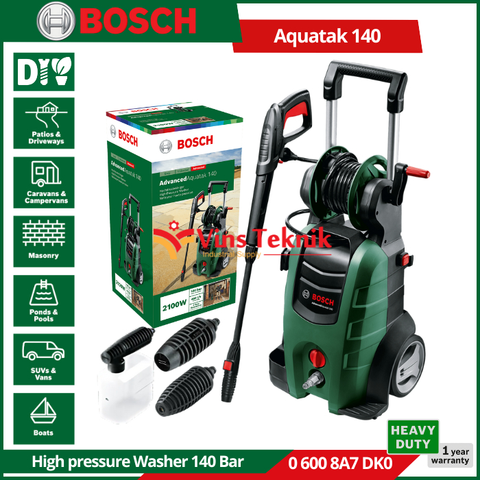 Jual High Pressure Jet Cleaner 140 Bar Mesin Cuci Steam BOSCH AQT140 Universal Aquatak 140 ...