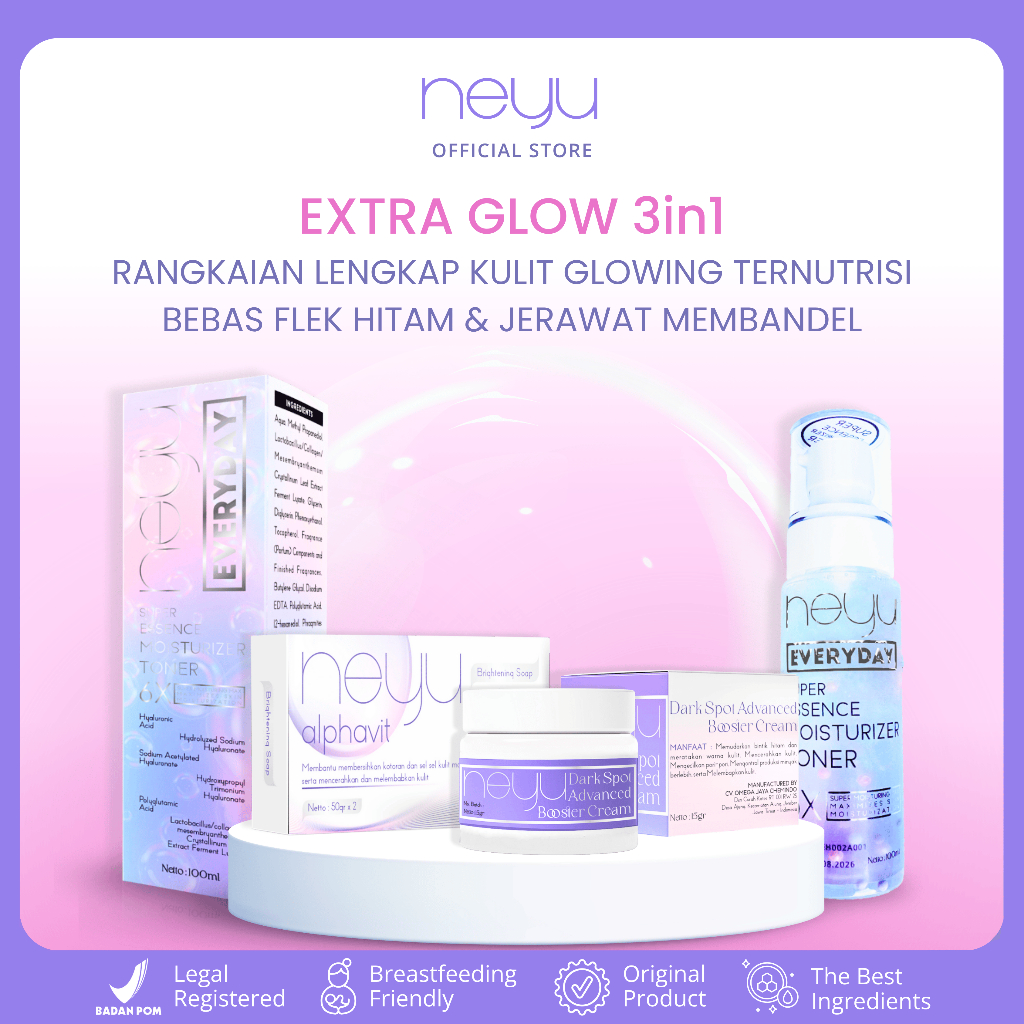 Jual NEYU EXTRA GLOW 3in1 - Paket Basic Skincare Perawatan Kulit Wajah ...