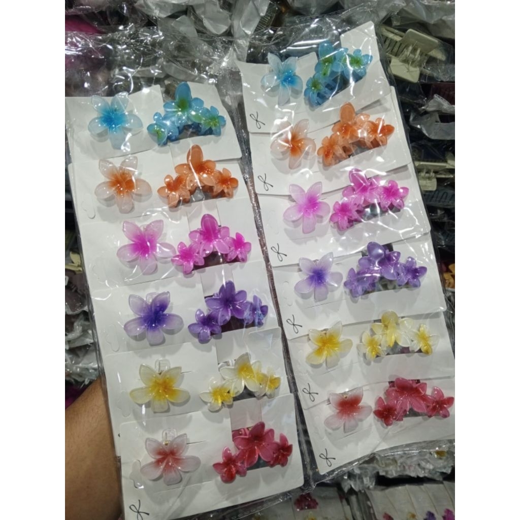 Jual (12 Pasang) Jepitan Rambut Import Model Set Kamboja Mekar dan 3 ...