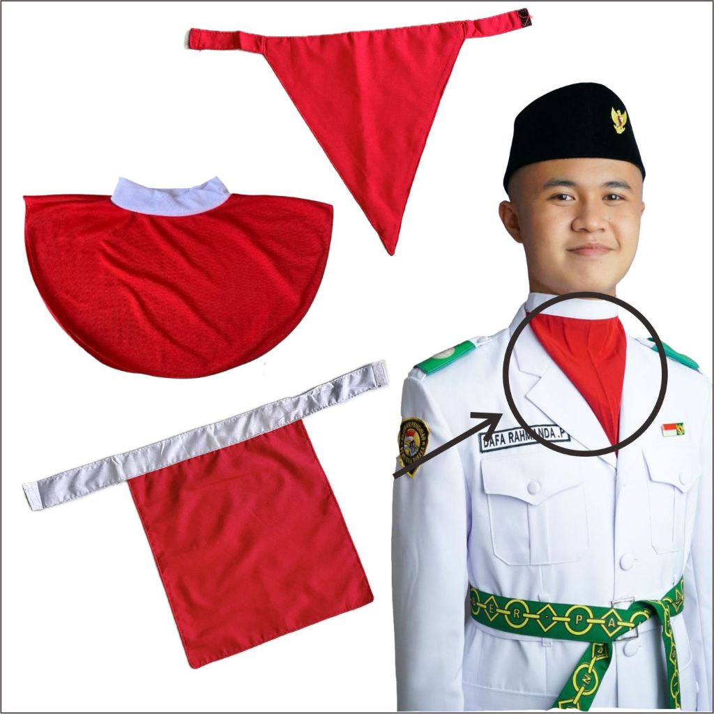 Jual Syal Paskibra Syal Leher Paskib Bahan kaos Merah Putih Scarf ...