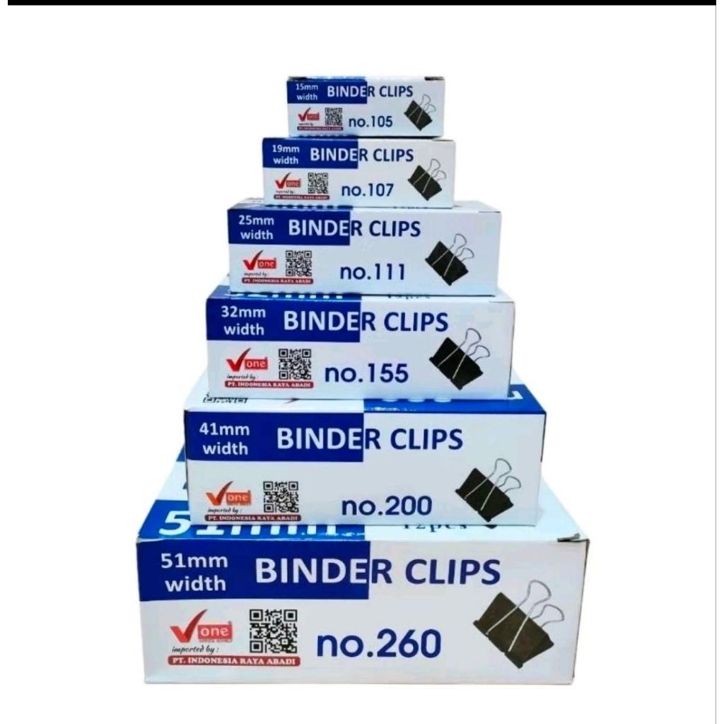 Jual Binder Clips klip penjepit kertas V.ONE Dari ukuran kecil sampai Besar | Shopee Indonesia