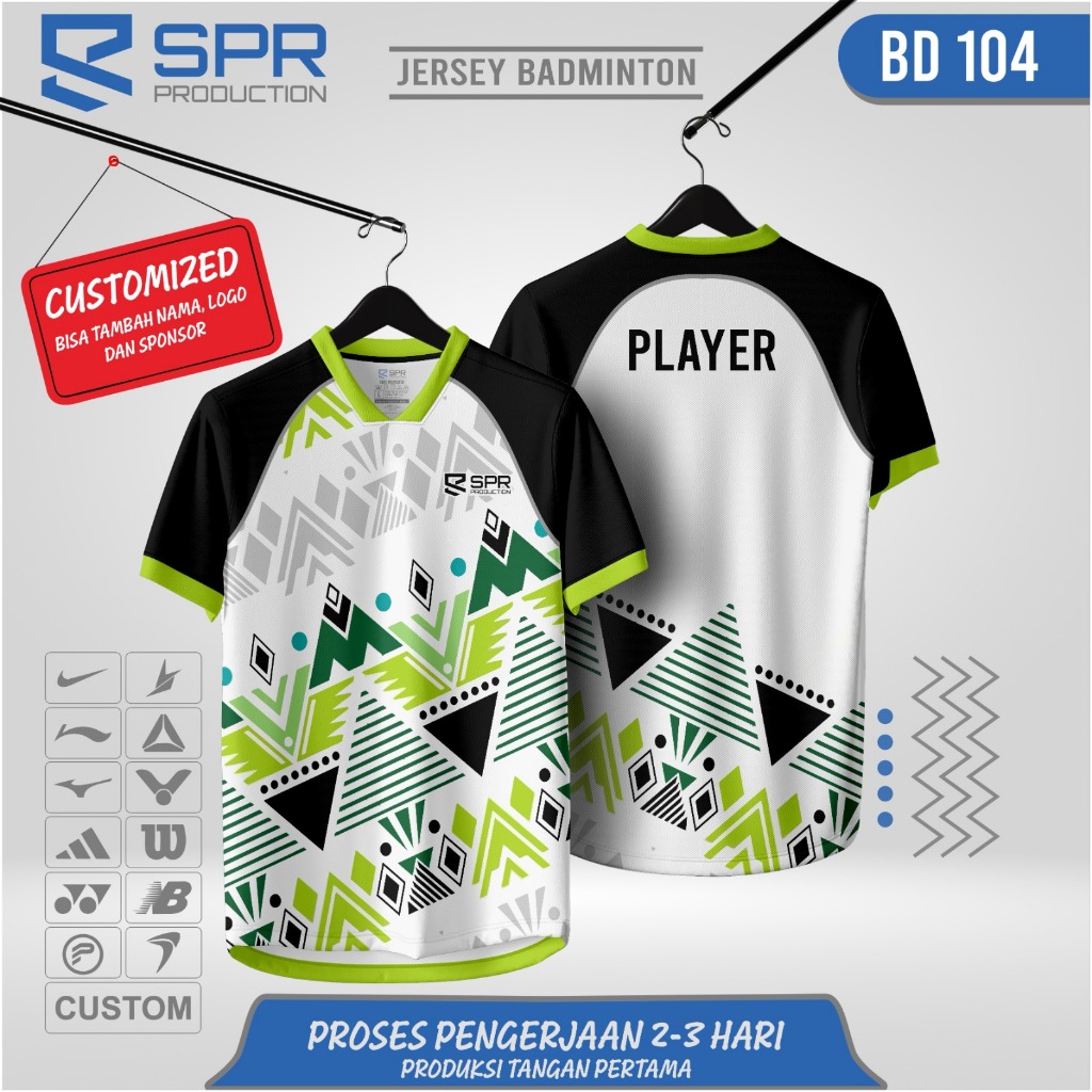 Jual JERSEY KAOS OLAHARAGA BADMINTON CUSTOM PRINTING BD 104 | Shopee Indonesia