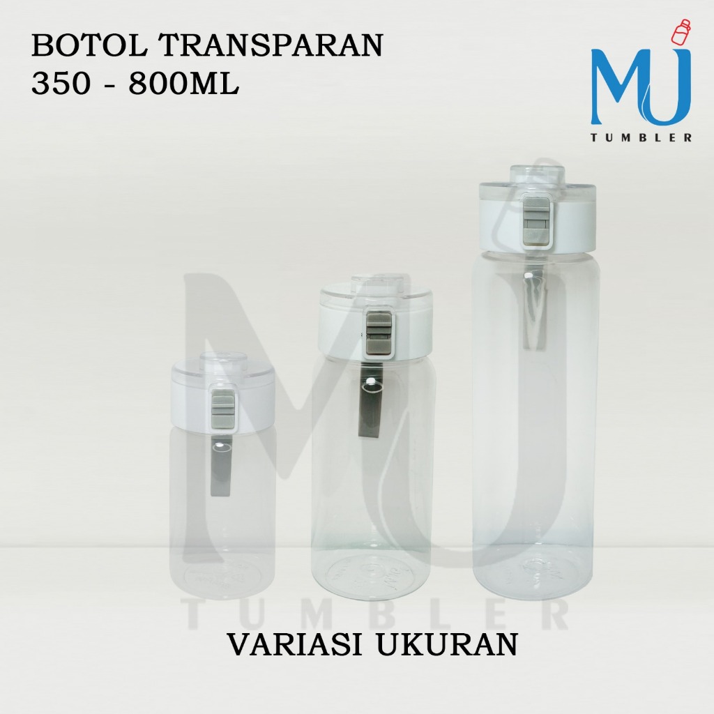 Jual [ MJG01 ] Botol Minum Putih Transparan Bening Estetik aestetik ...