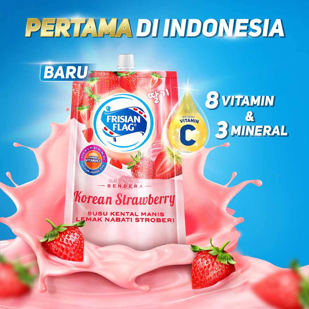Jual Frisian Flag Bendera Korean Strawberry SKM Susu Kental Manis Pouch ...