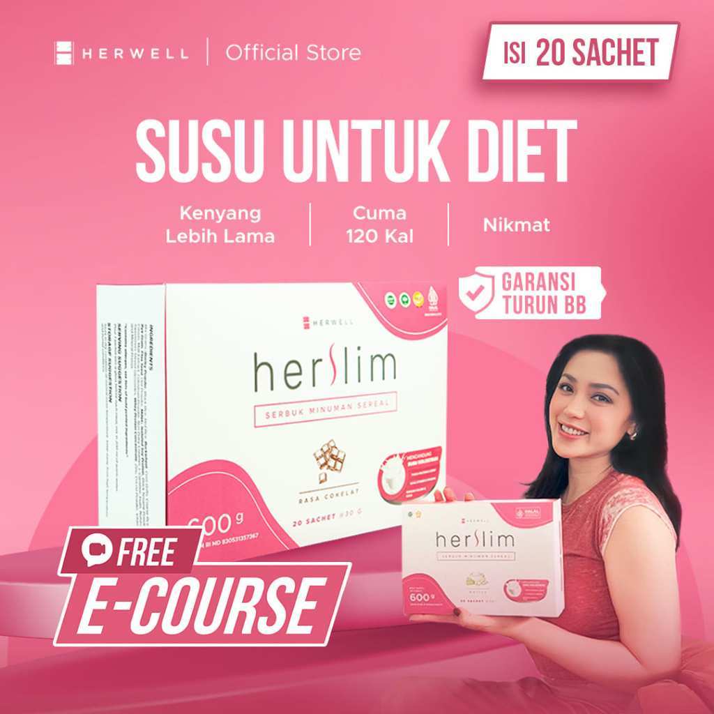 Jual HERSLIM 1 BOX ISI 20 SACHET BY HERWELL BPOM HALAL MEAL REPLACEMENT ...