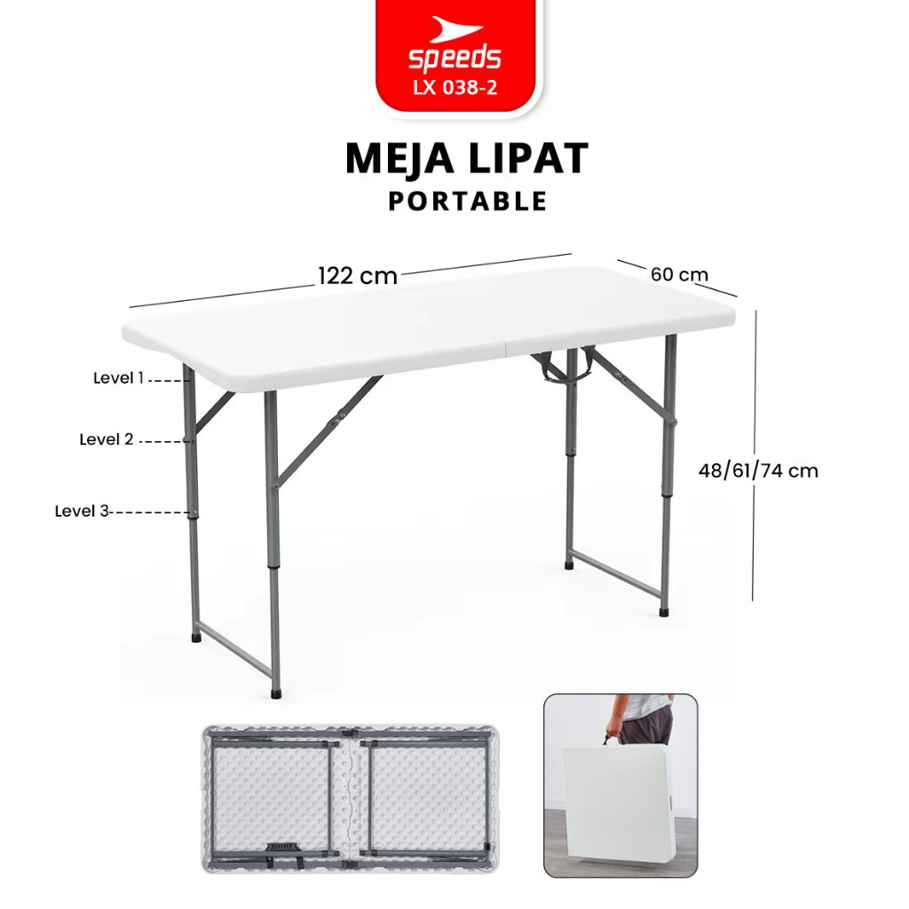 Jual SPEEDS Meja Lipat Plastik Folding Meja Lipat Meja Model Koper ...
