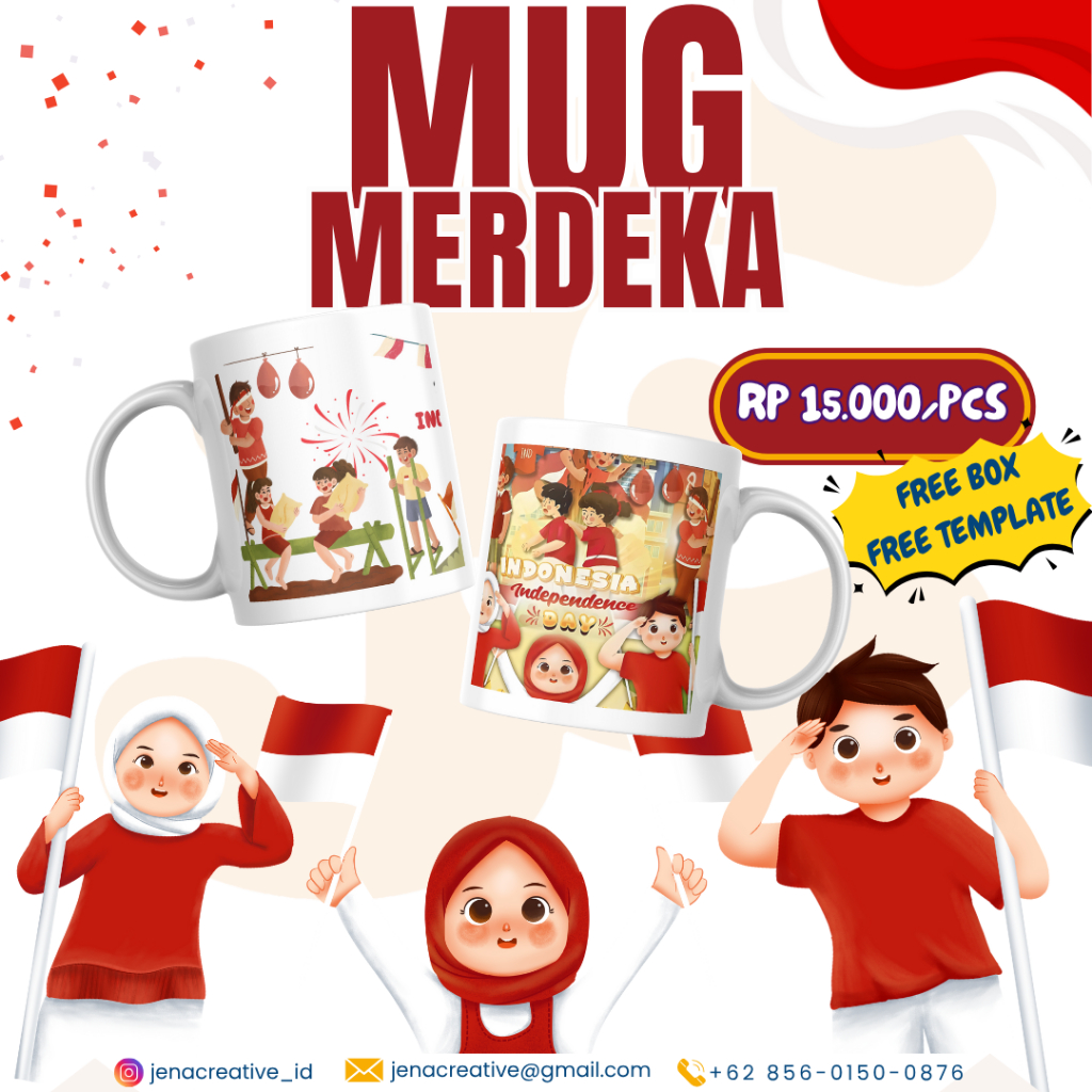 Jual (TANPA MIN ORDER) Custom Mug Kemerdekaan Indonesia | Mug Agustusan ...
