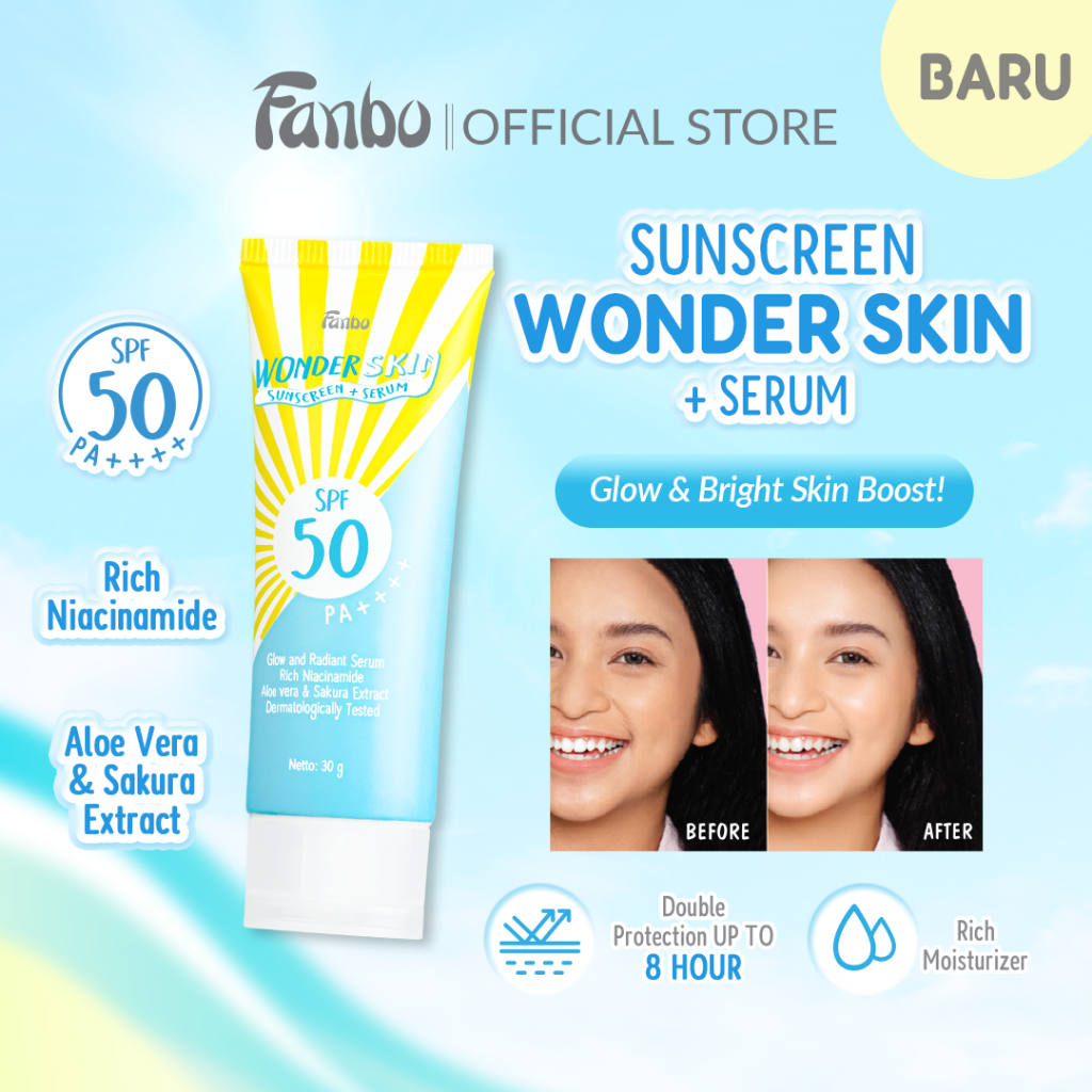 Jual Fanbo Wonder Skin Sunscreen & Serum - SPF 50 PA ++++ 30gr ...