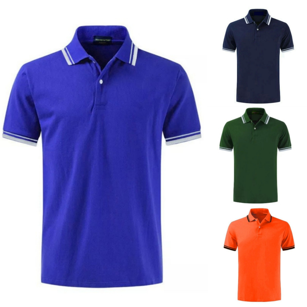 Jual Kaos Pria Kerah Motif List/Baju Pria Kerah Seragam Motif List ...