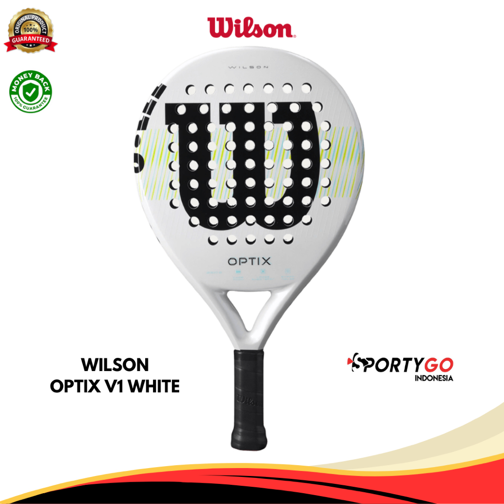 Jual Padel Racket WILSON Optix V1 White | Raket Padel Wilson | Shopee ...