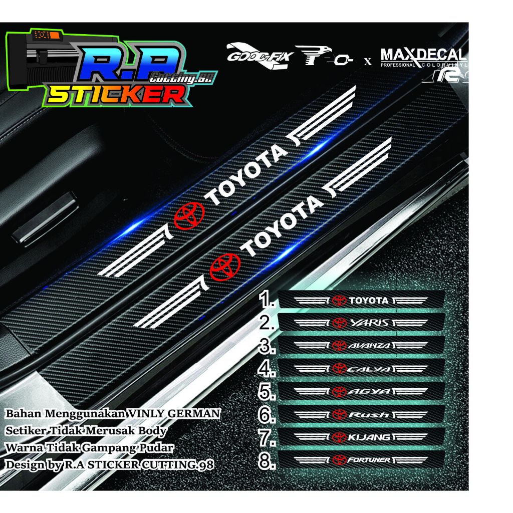 Jual STIKER CARBON 9PCS UNTUK MOBIL SEMUA TOYOTA STIKER CUTTING ...