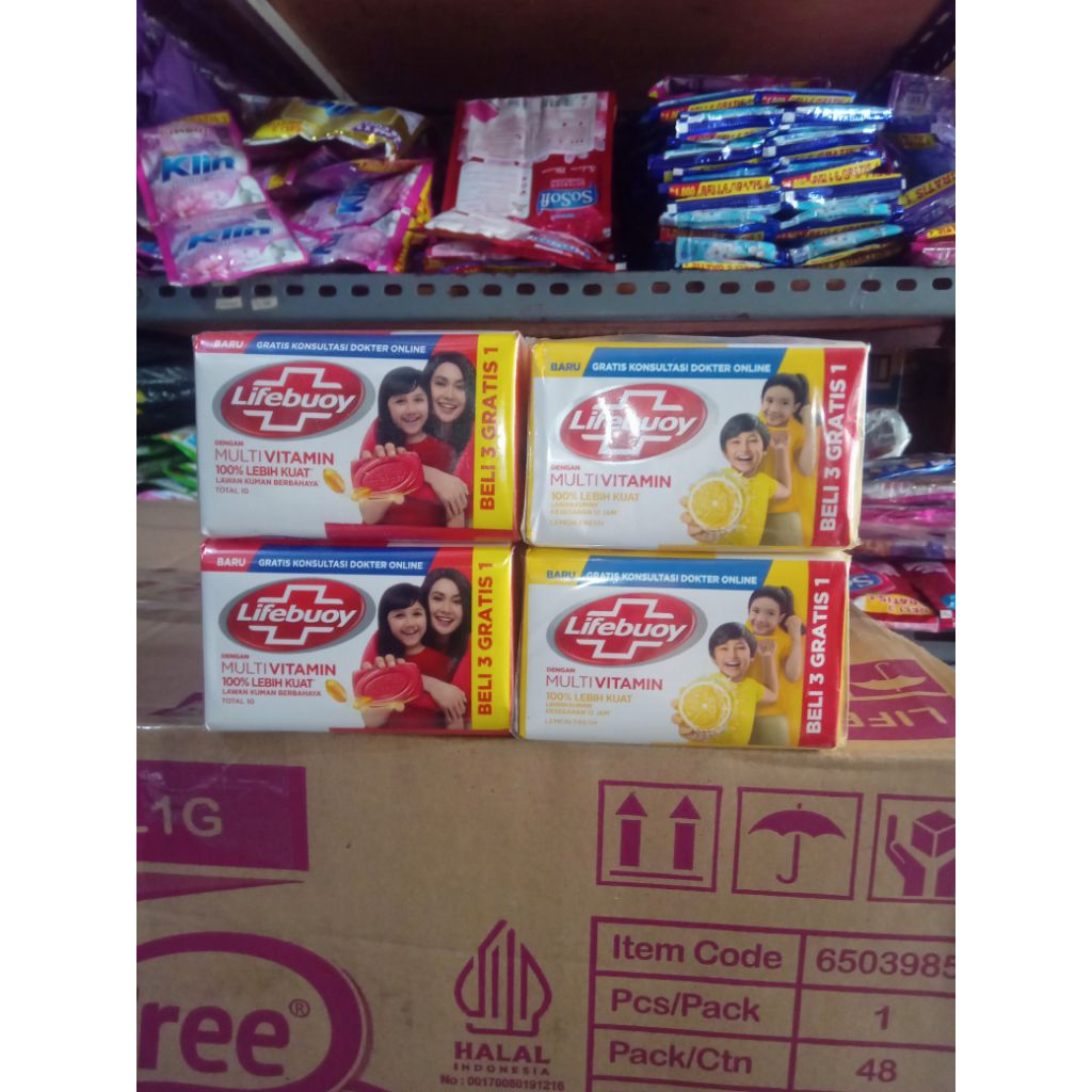 Jual Lifebuoy bar soap 100gr sabun mandi batang 100gr (isi 4pcs ...
