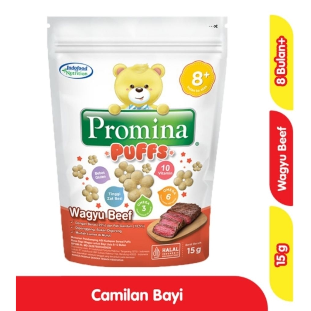 Jual ED Februari 2026 Promina Puff Wagyu Beef Snack Baby 8+ 15g Promina ...