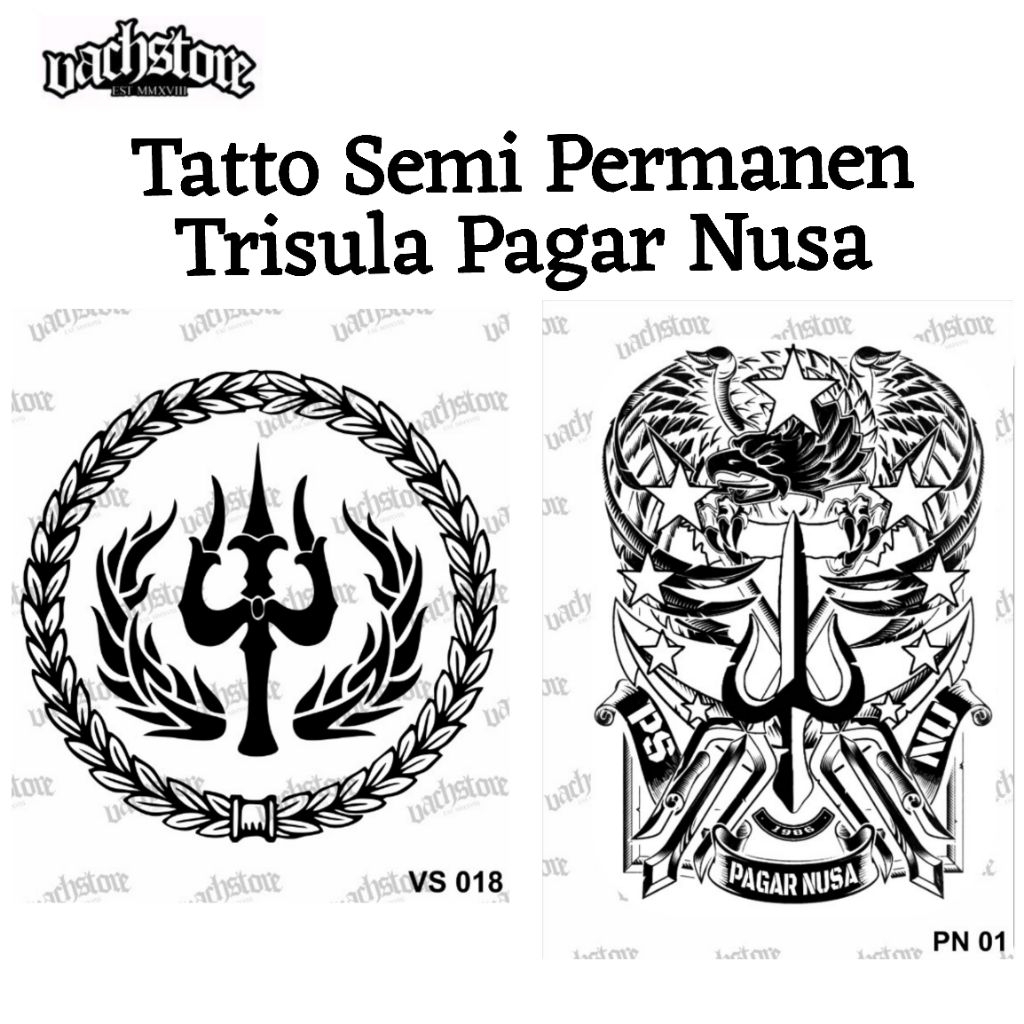 Jual Semi Permanen Tato Logo Trisula Pagar Nusa Tahan Sebulan Temporary ...