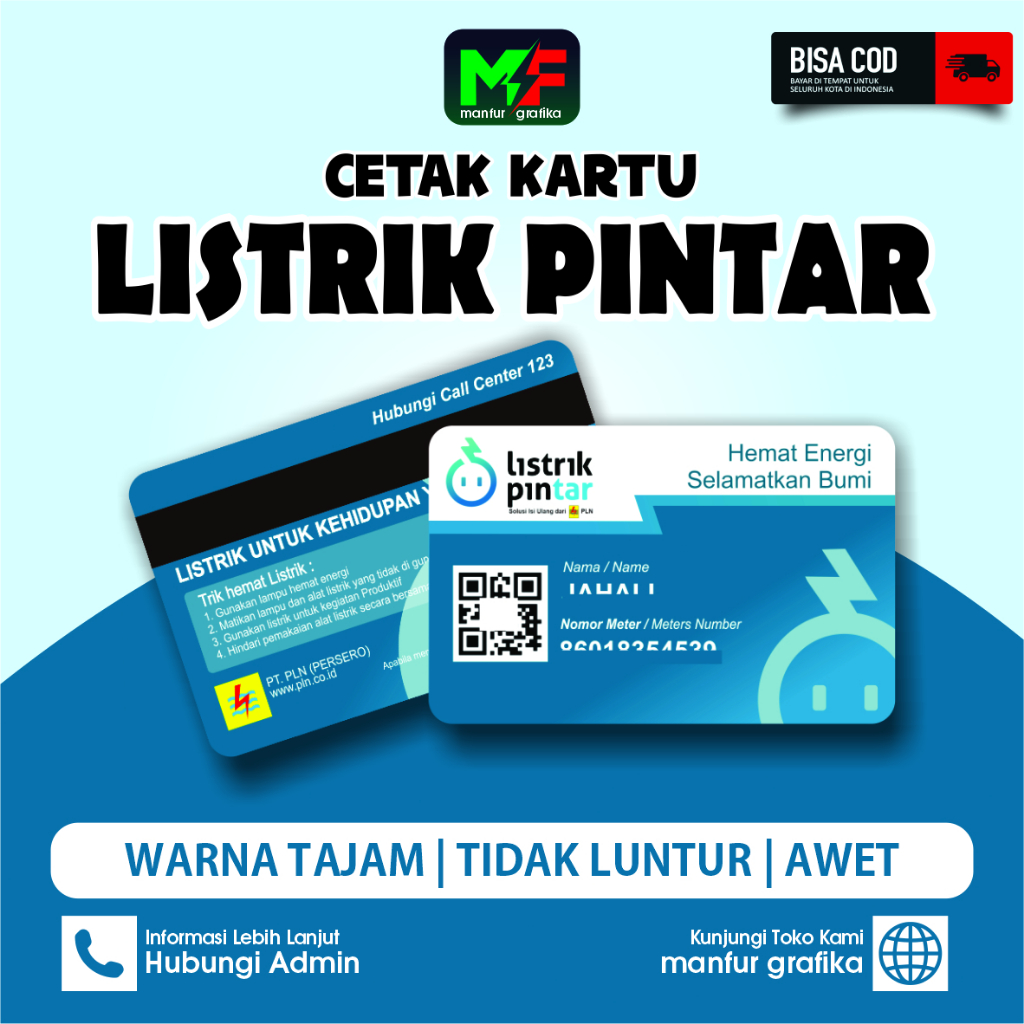 Jual Listrik Pintar Karta Kartu - Kartu PLN Pelanggan Listrik Rumah ...