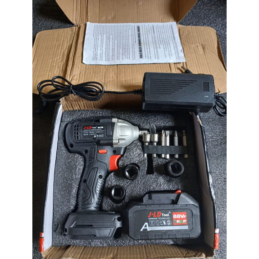 Jual Impact Wrench JLD 350nm batrai 1 pcs 10 cell 88vf brushless ...