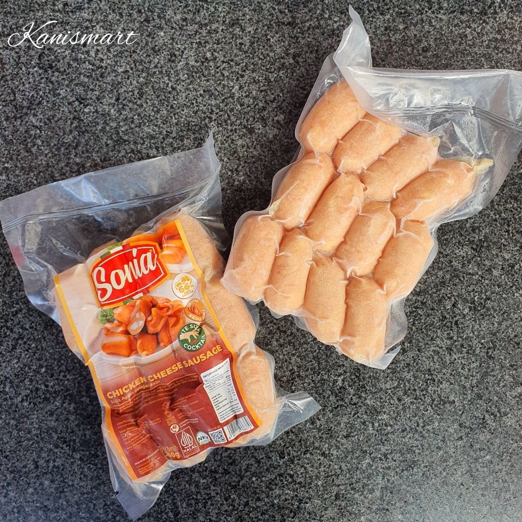 Jual sausage premium ayam sonia isi keju lumer frozen / sosis dunia ...