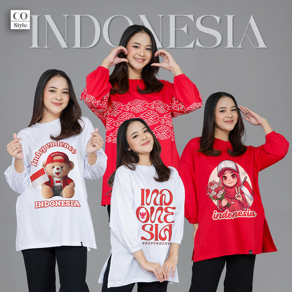 Jual Co.Style Kaos Kemerdekaan Indonesia | Baju Agustusan Merah Putih Lengan Panjang Balon Katun ...