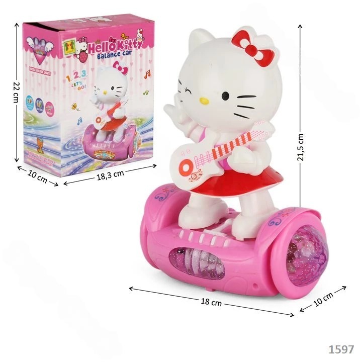 Jual Mainan Hello Kitty Balance Car Bump & Go Musik Lampu LED - Kado ...