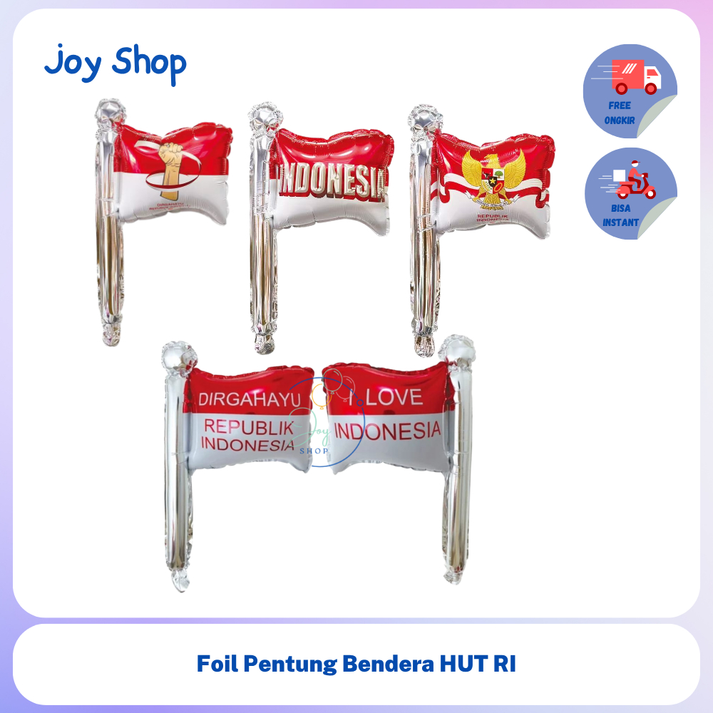 Jual Balon Pentung Bendera Gagang Silver Foil Stick HUT RI Dirgahayu ...