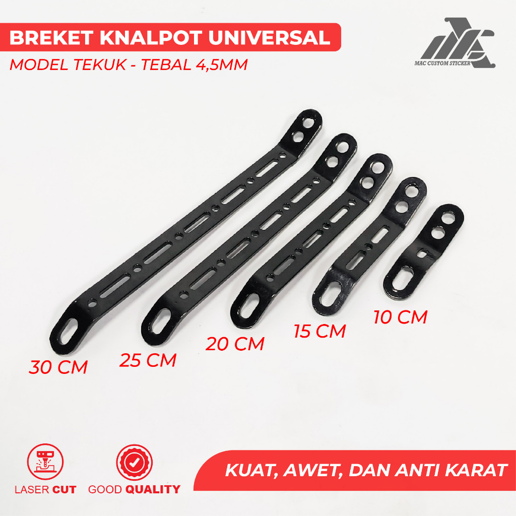 Jual BREKET KNALPOT MOTOR PLAT BESI TEBAL 4,5mm MODEL TEKUK UNIVERSAL ...