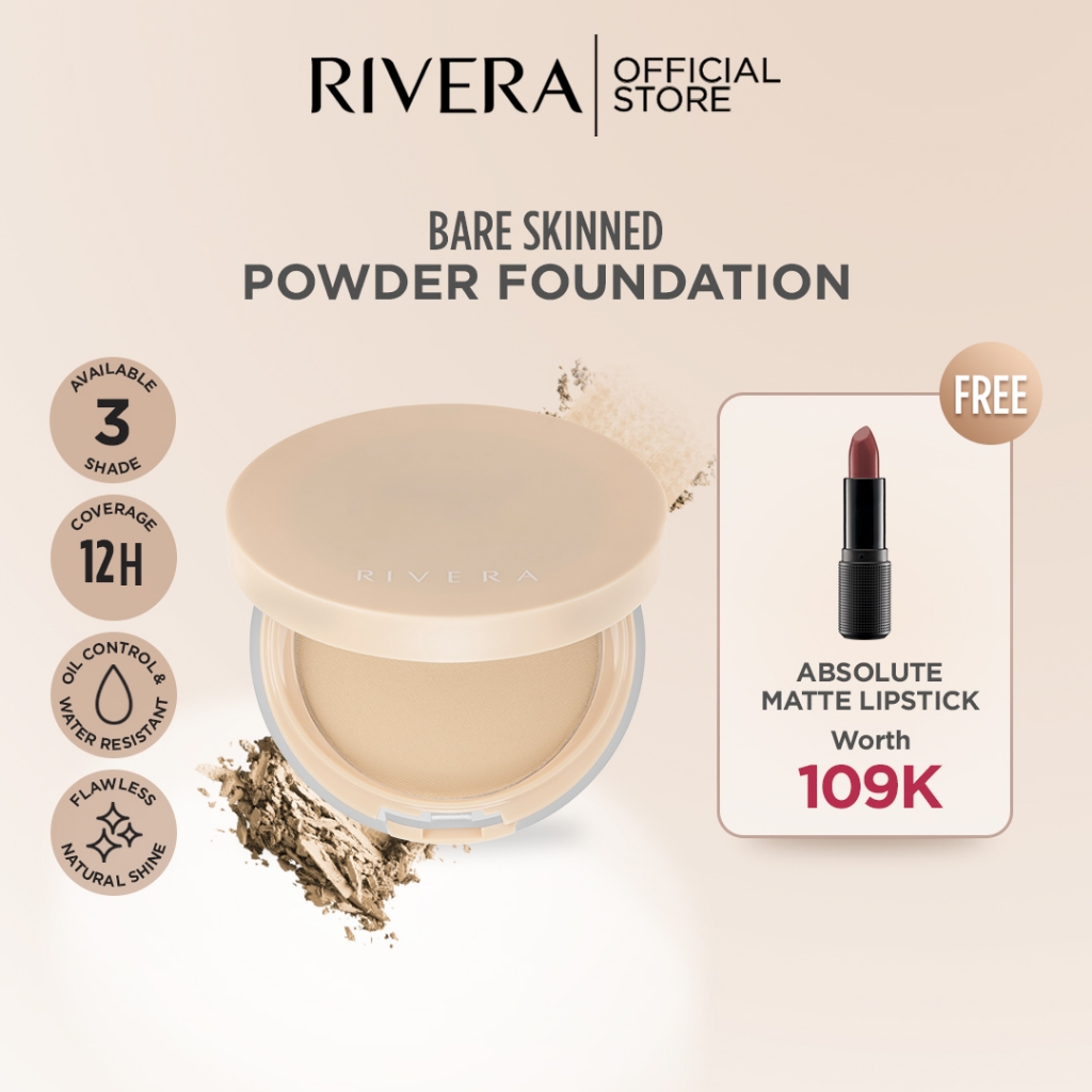 Jual [Free Absolute Matte] Rivera Bareskinned Powder Foundation ...