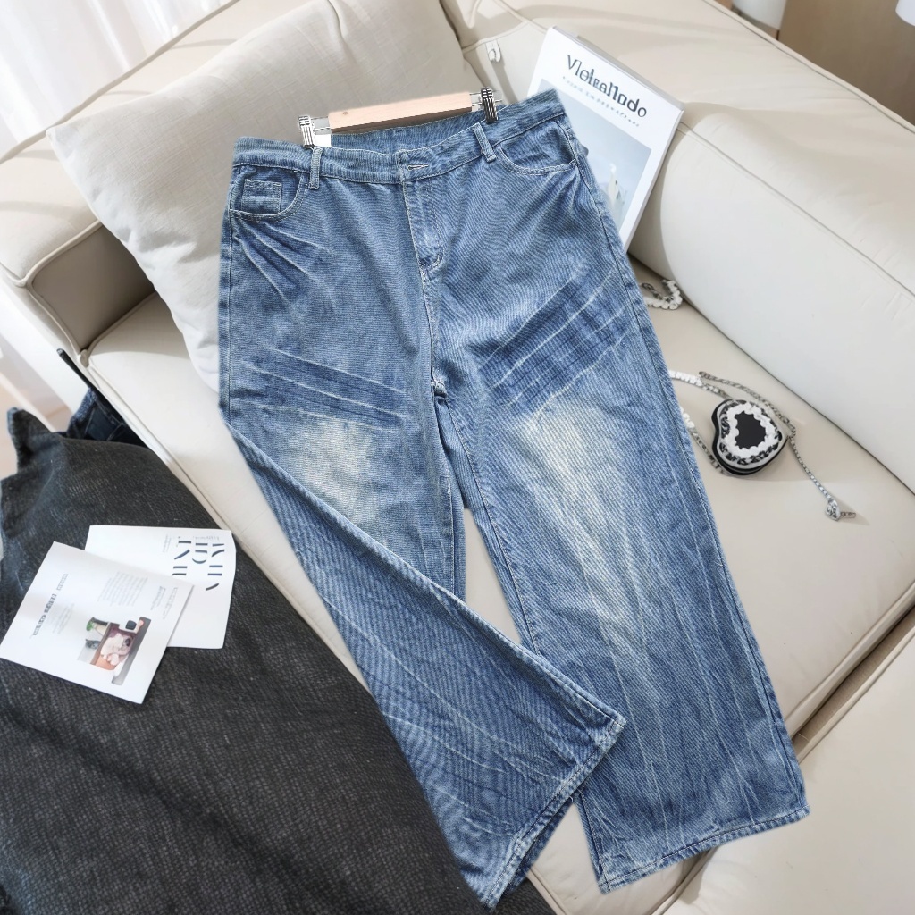 Jual KeyBoy celana baggy pria panjang jeans straight kulot causal denim pants korean style ...