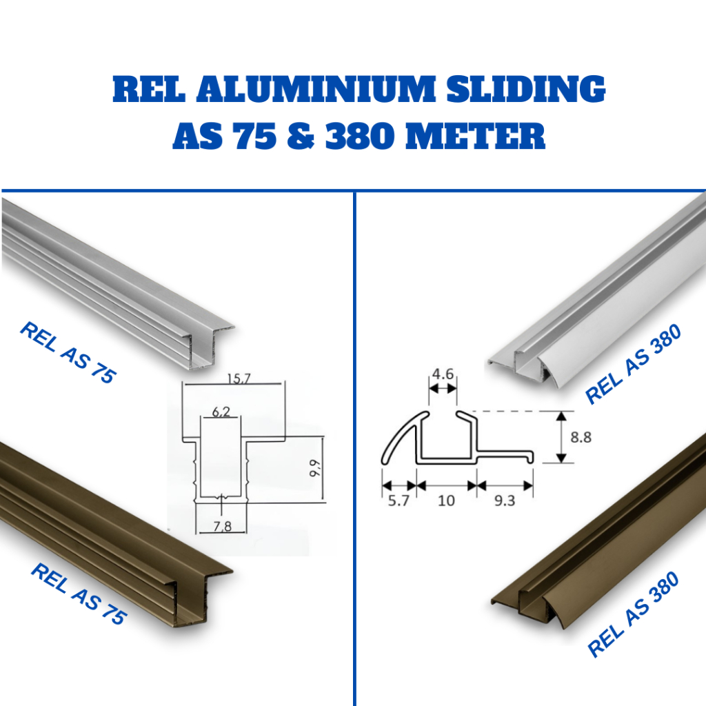 Jual Rel SAJA Sliding Aluminium Lemari Kayu Huben U M SD-02 31-41 AS 75 380 329 1 set 2 btg 3m ...
