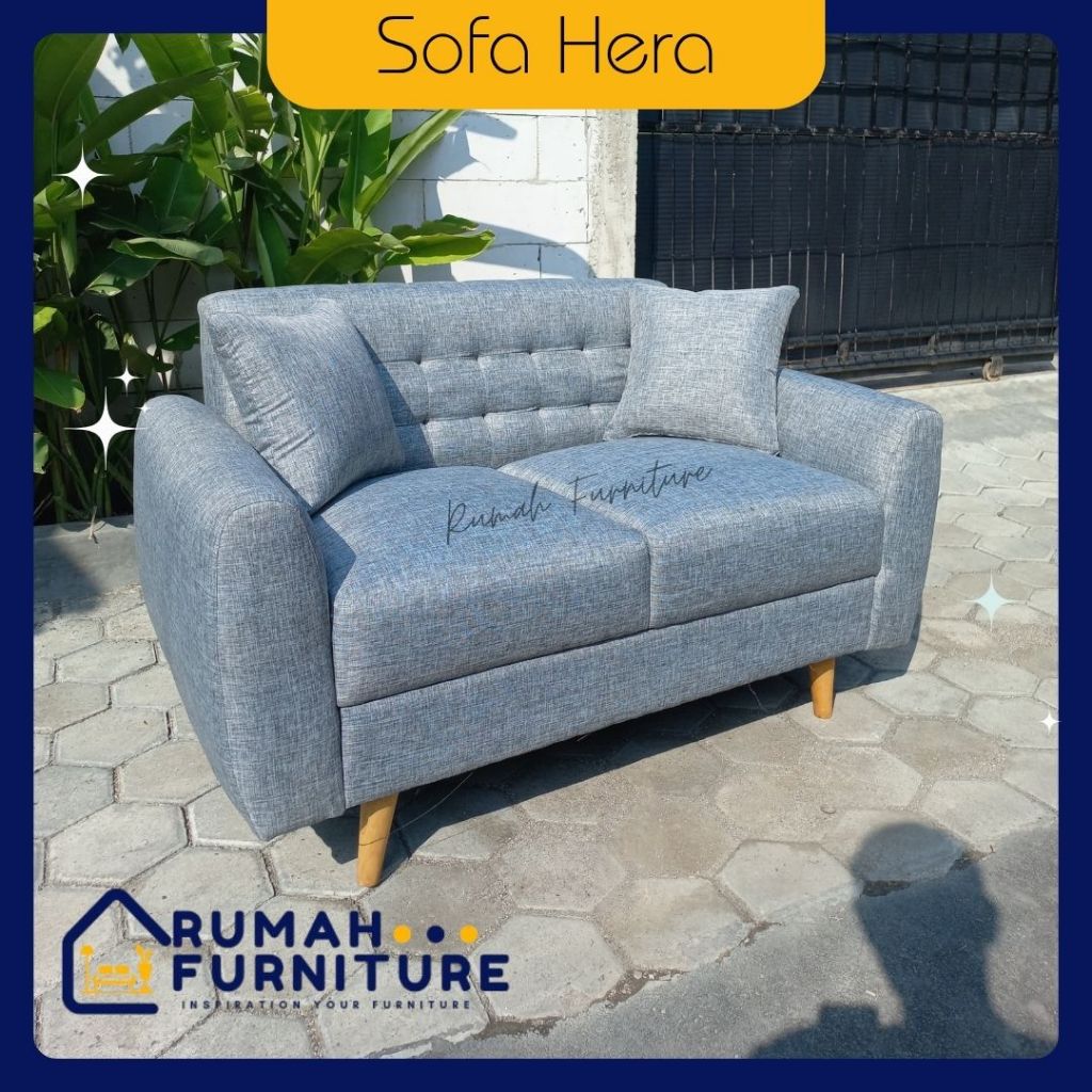 Jual Sofa Hera / Sofa Minimalis / Sofa Ruang Tamu / Sofa 2 Seater | Shopee Indonesia