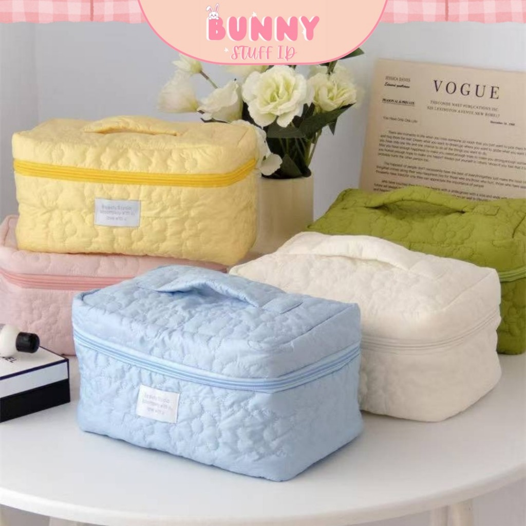 Jual POUCH MAKEUP BESAR TRAVEL POUCH KOSMETIK HANDLE PASTEL | Shopee ...