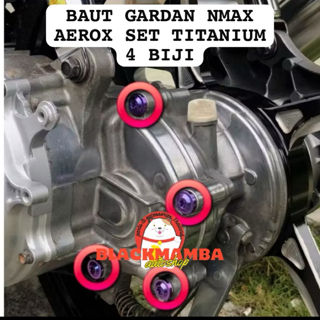 Jual (1 SET TITANIUM)BAUT GARDAN NMAX AEROX TITANIUM ISI 4 | Shopee ...
