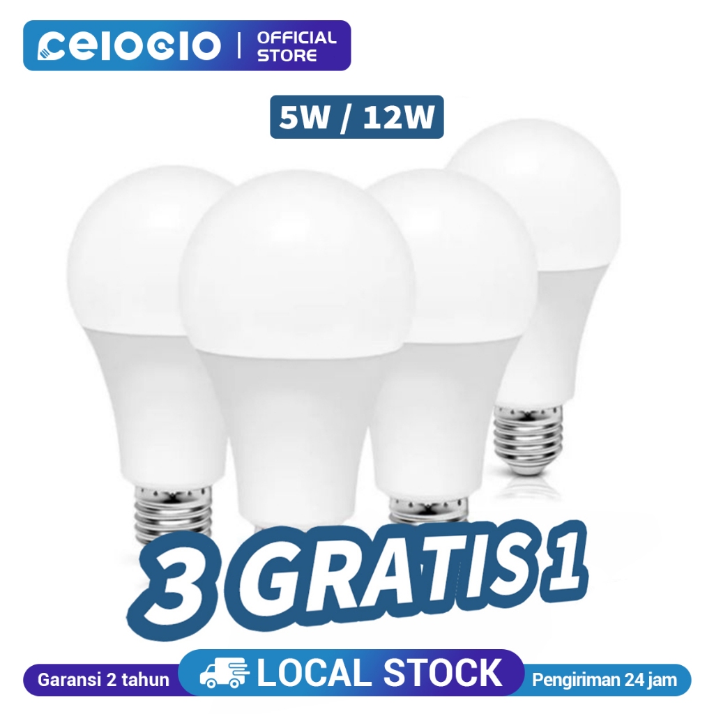 Jual Lampu led celoglo【3 gratis 1】Watt 5W - 12W TRICOLOR【Cahaya nyaman ...