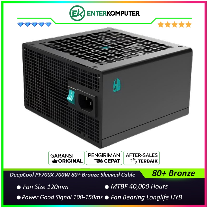 Jual DeepCool PF700X 700W 80+ Bronze Sleeved Cable / PSU 700 Watt ...