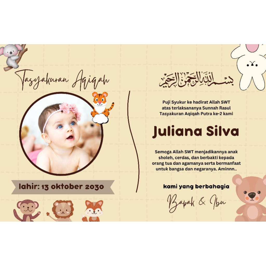 Jual Sticker Tasyakuran Aqiqah/Tasyakuran Kelahiran/Tasyakuran Puput ...