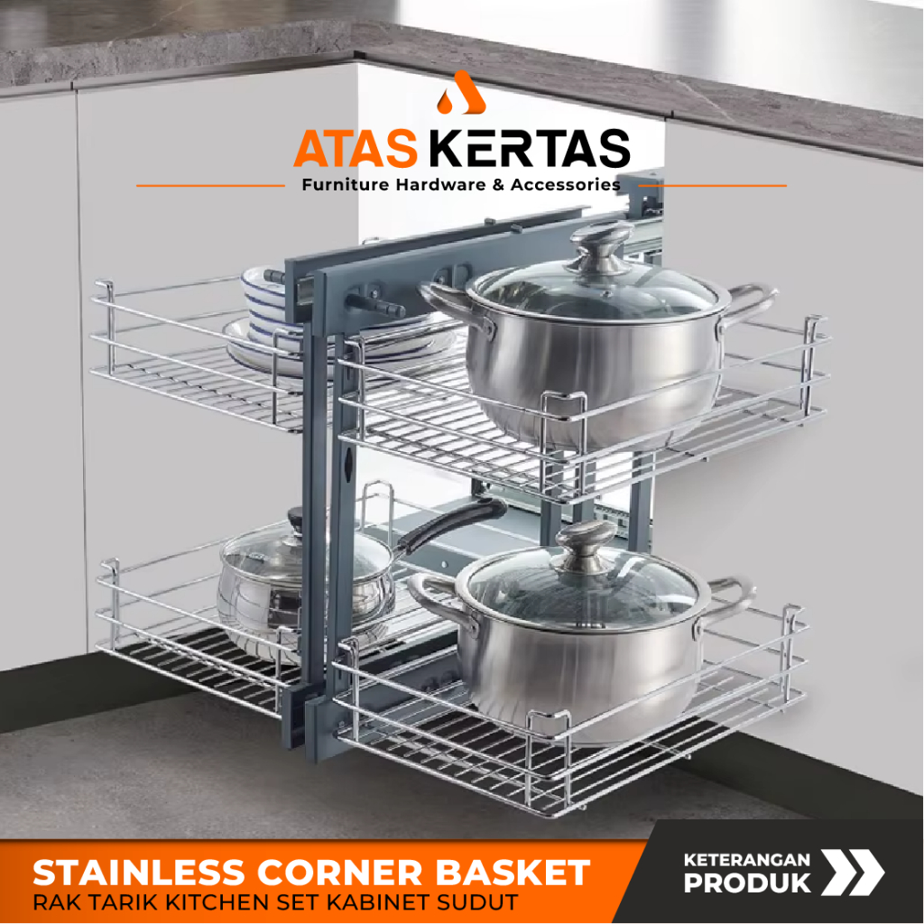 Jual Pull Out Corner Basket - Rak Tarik Sudut - Rak Tarik Bawah Dapur ...
