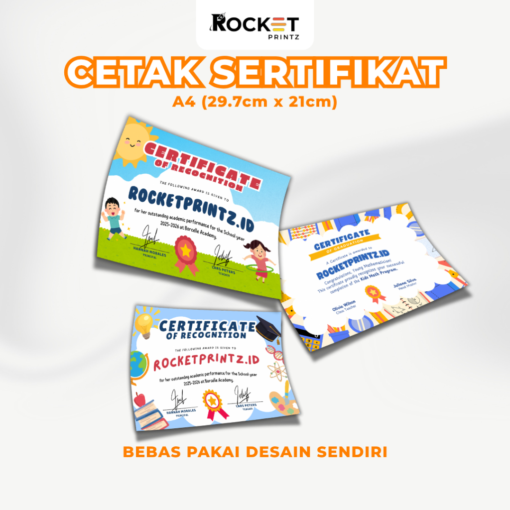Jual Print Sertifikat A4 /Cetak Sertifikat Ukuran A4 / Piagam ...