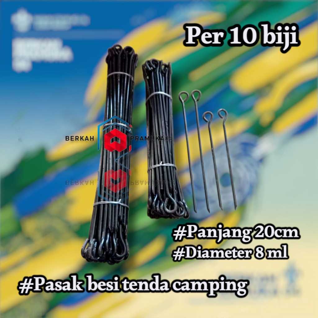 Jual (Per 10 biji) Pasak besi tenda camping panjang 20cm | Shopee Indonesia