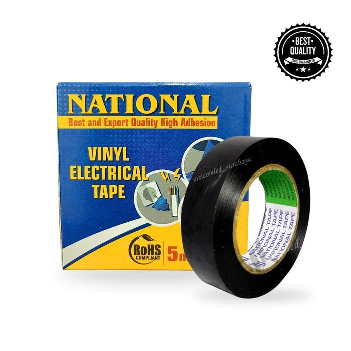 Jual Isolasi Listrik National Hitam 20 Yard 3/4 Inchi / Lakban National ...