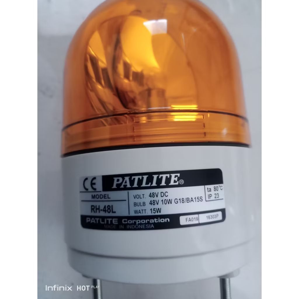 Jual Lampu Rotary Patlite RH-48L (48V DC) Kuning | Shopee Indonesia