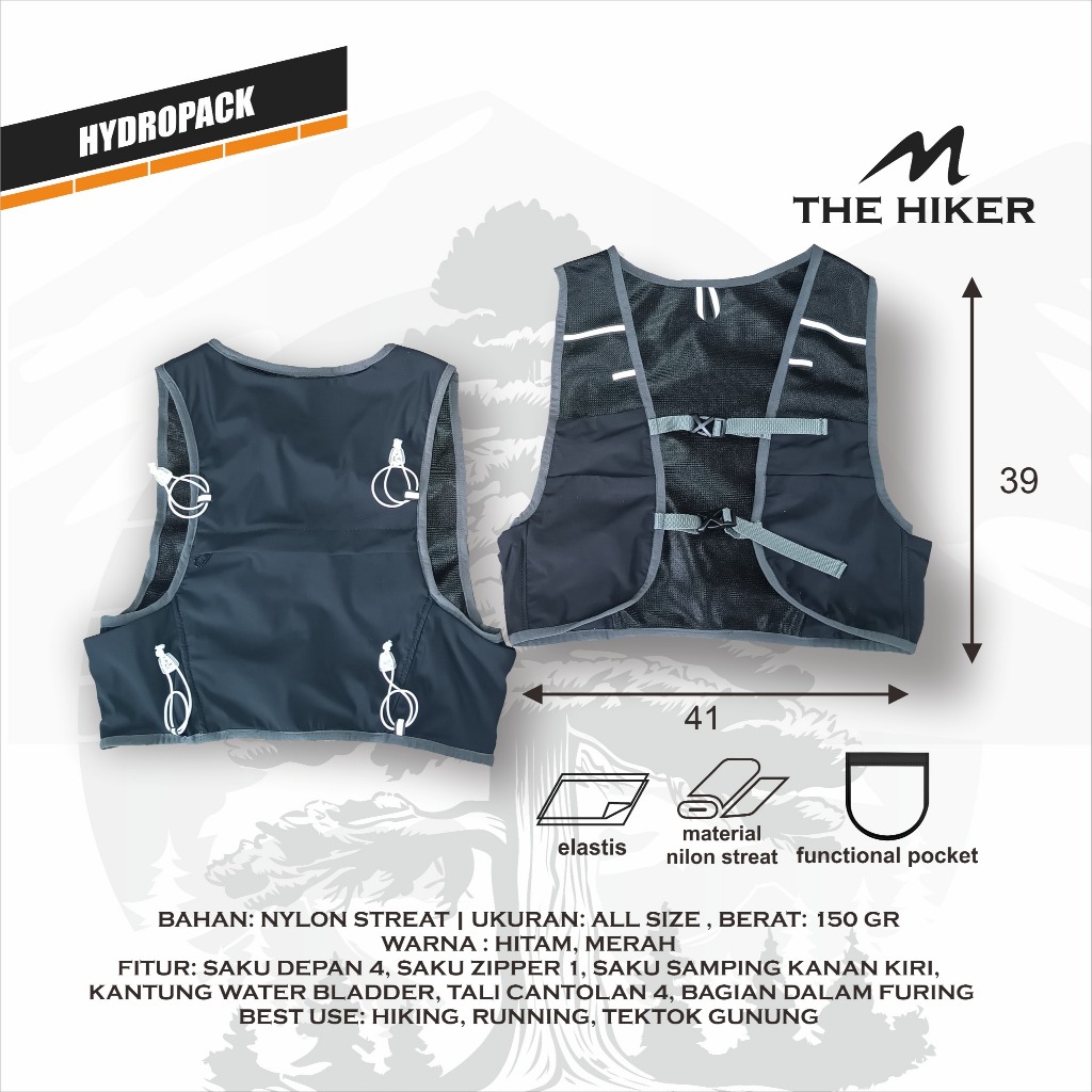 Jual TAS HYDROPACK 12 LITER THE HIKER, RUNNING, HIKING, OLAH RAGA ...