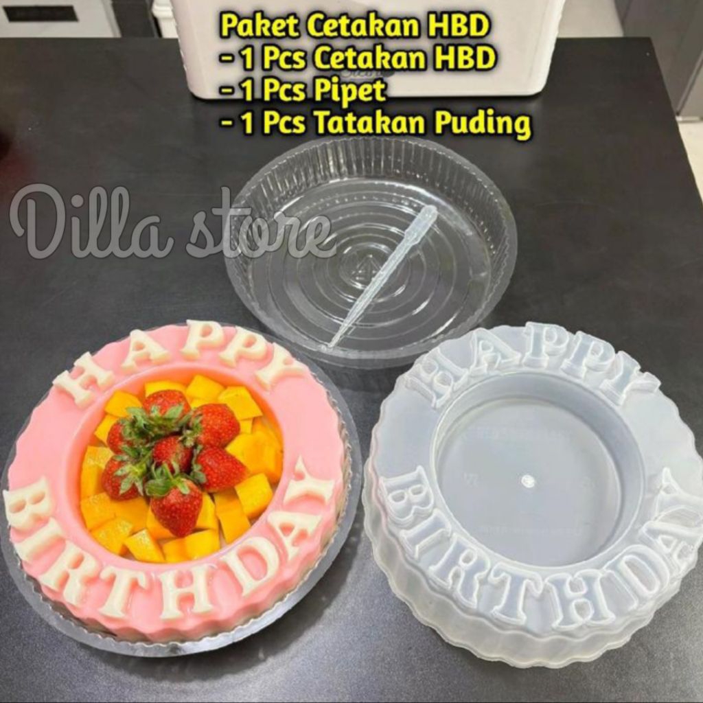 Jual Paket Cetakan HBD / Cetakan Puding Happy Birthday | Shopee Indonesia