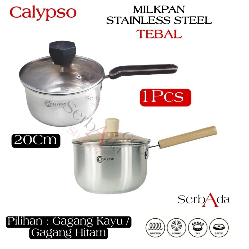 Jual Calypso Sauce Pan Panci Susu Rebus Mie Stainless Gagang Kayu 20Cm ...