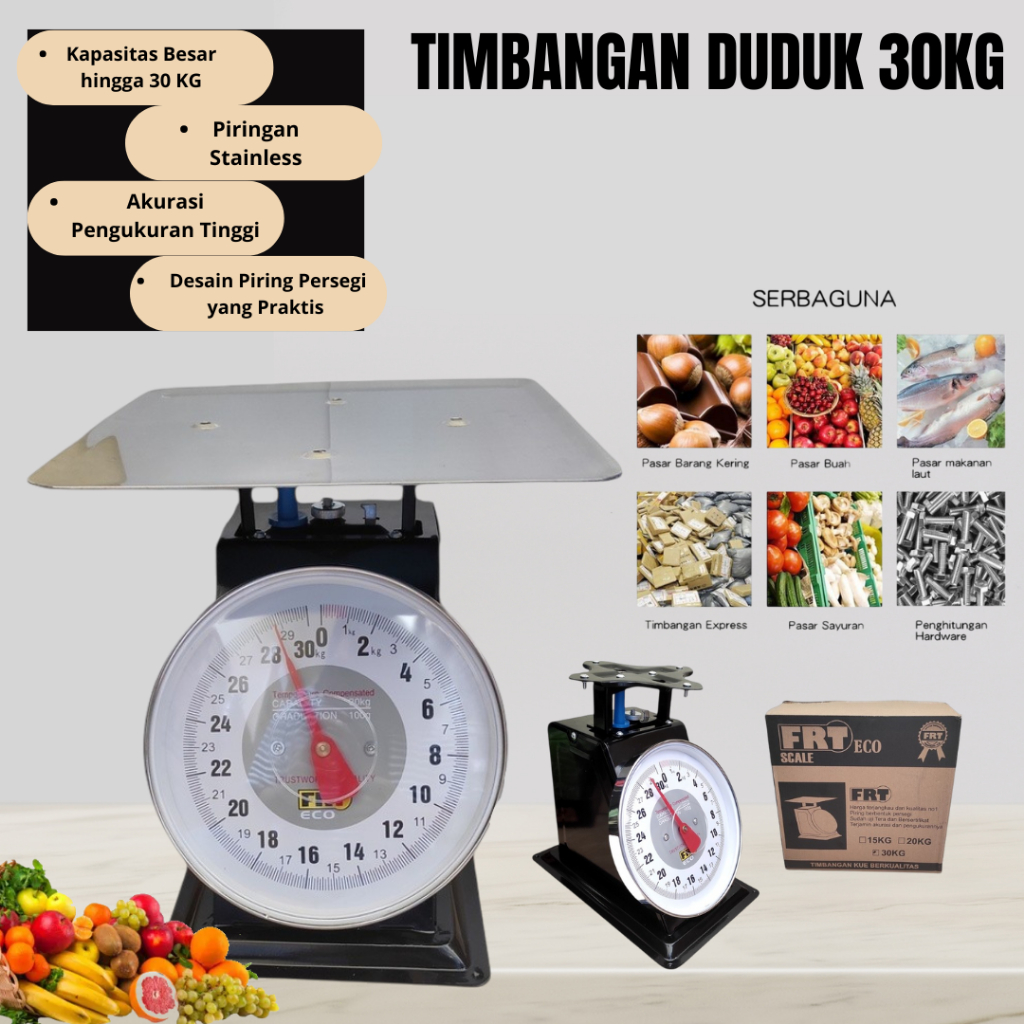 Jual Timbangan Duduk Jarum FRT 30KG Timbangan Jarum Manual Analog ...