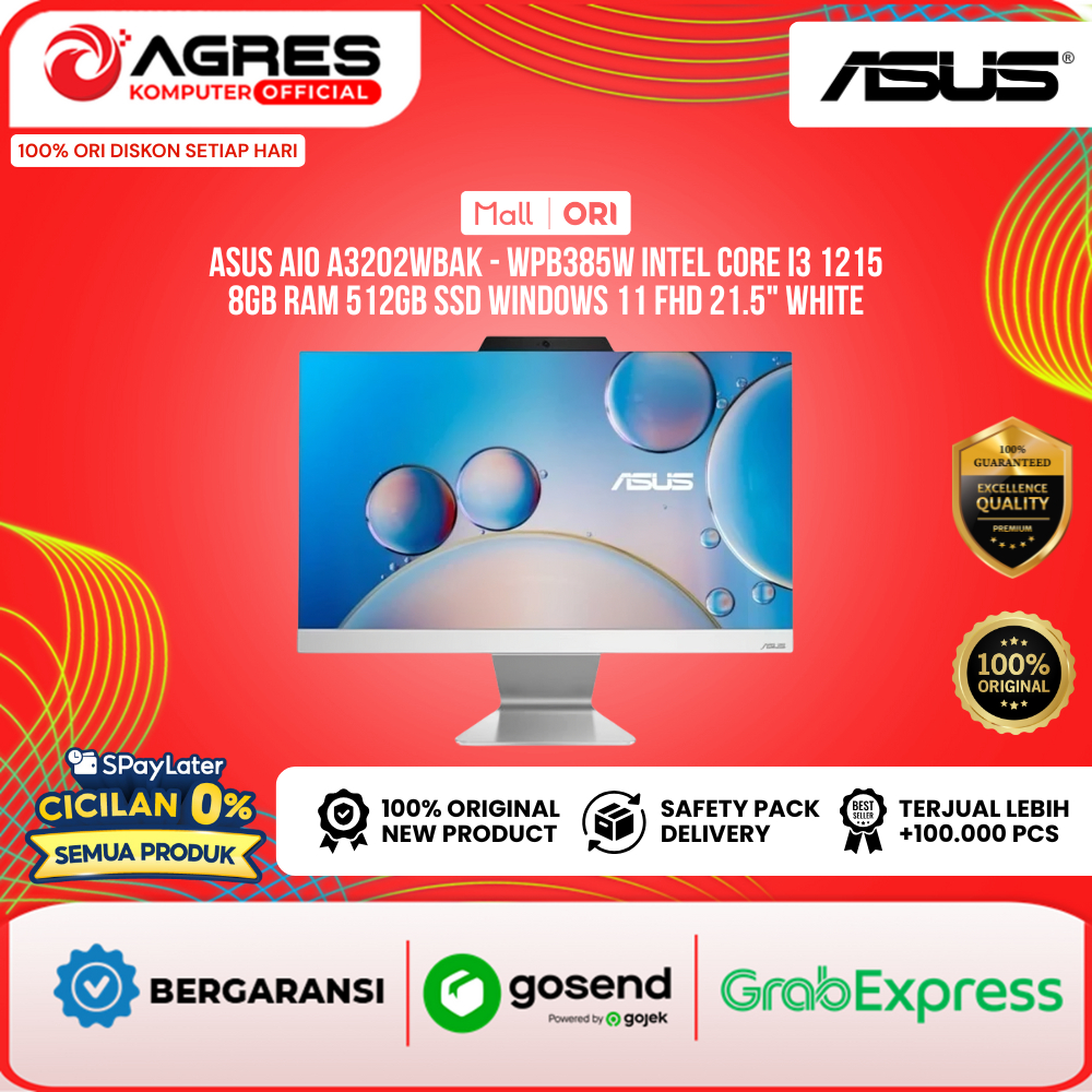 Jual ASUS AIO A3202WBAK - WPB385W INTEL CORE I3 1215 8GB RAM 512GB SSD ...