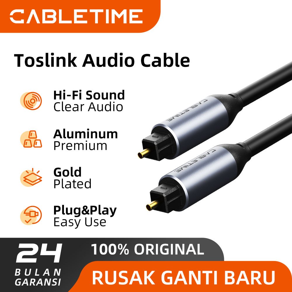 Jual CABLETIME Kabel Audio Optik Optical Toslink Digital Audio Quality ...